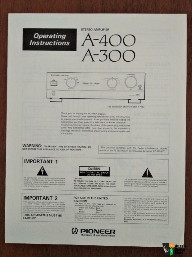 Pioneer A400 / A-400 Integrated Stereo Amplifier Photo #4210184 ...