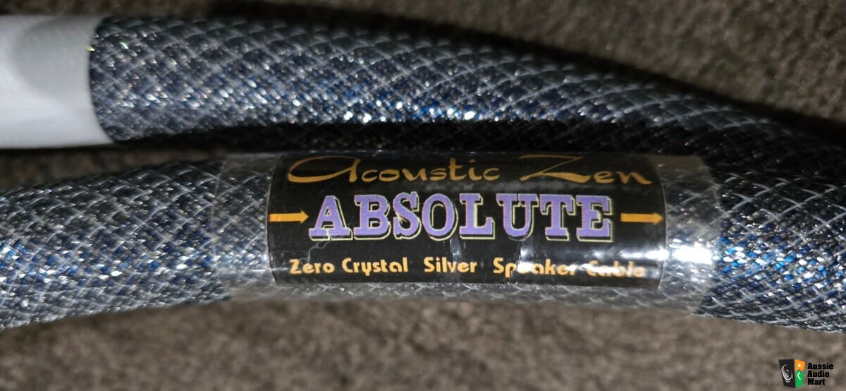 Acoustic Zen Absolute Zero Crystal Silver Speakers Cable 8' with spades ...